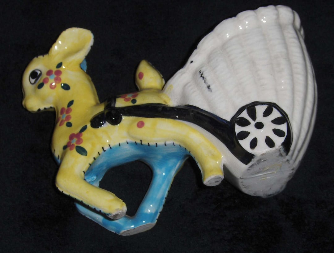 Vtg Donkey Cart Fawn Garden Planter Trimont Ware Japan Figurine ...