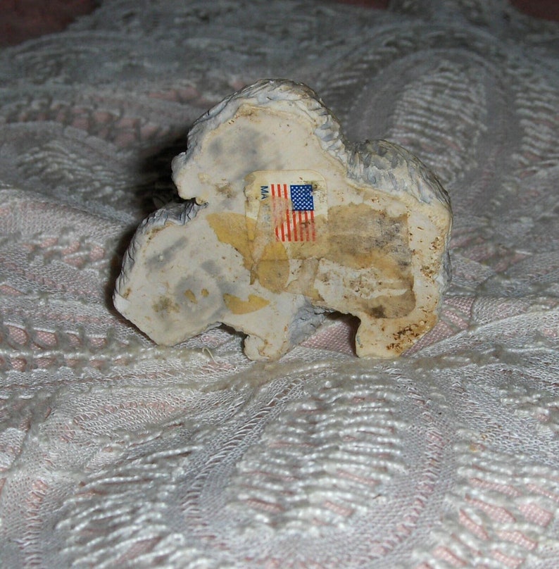 Vintage Stone Critter Wolf Figurine Miniature Two Attached Howling ...
