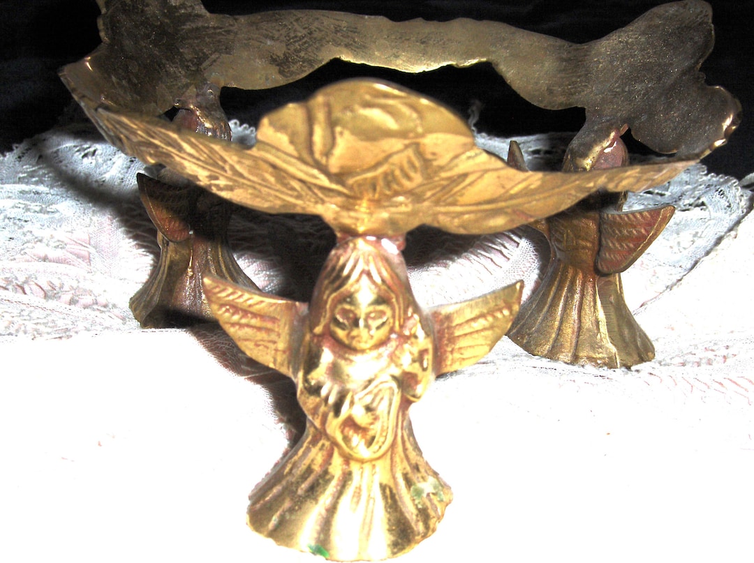 Vintage Angel Brass Candle Holder Metal Angel Plant Stand Angel ...