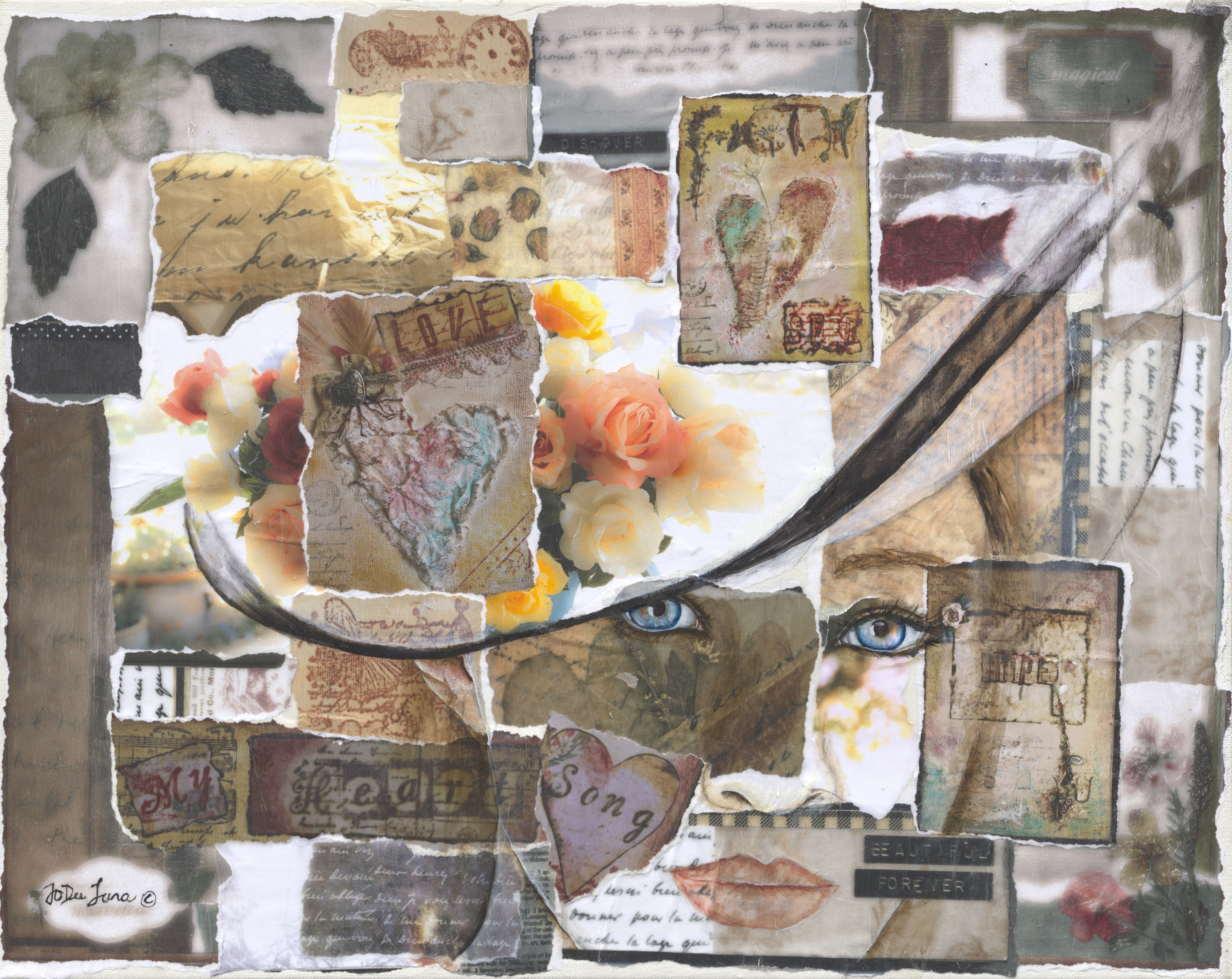 Mixed Media Portrait on Canvas beautiful Forever - Etsy
