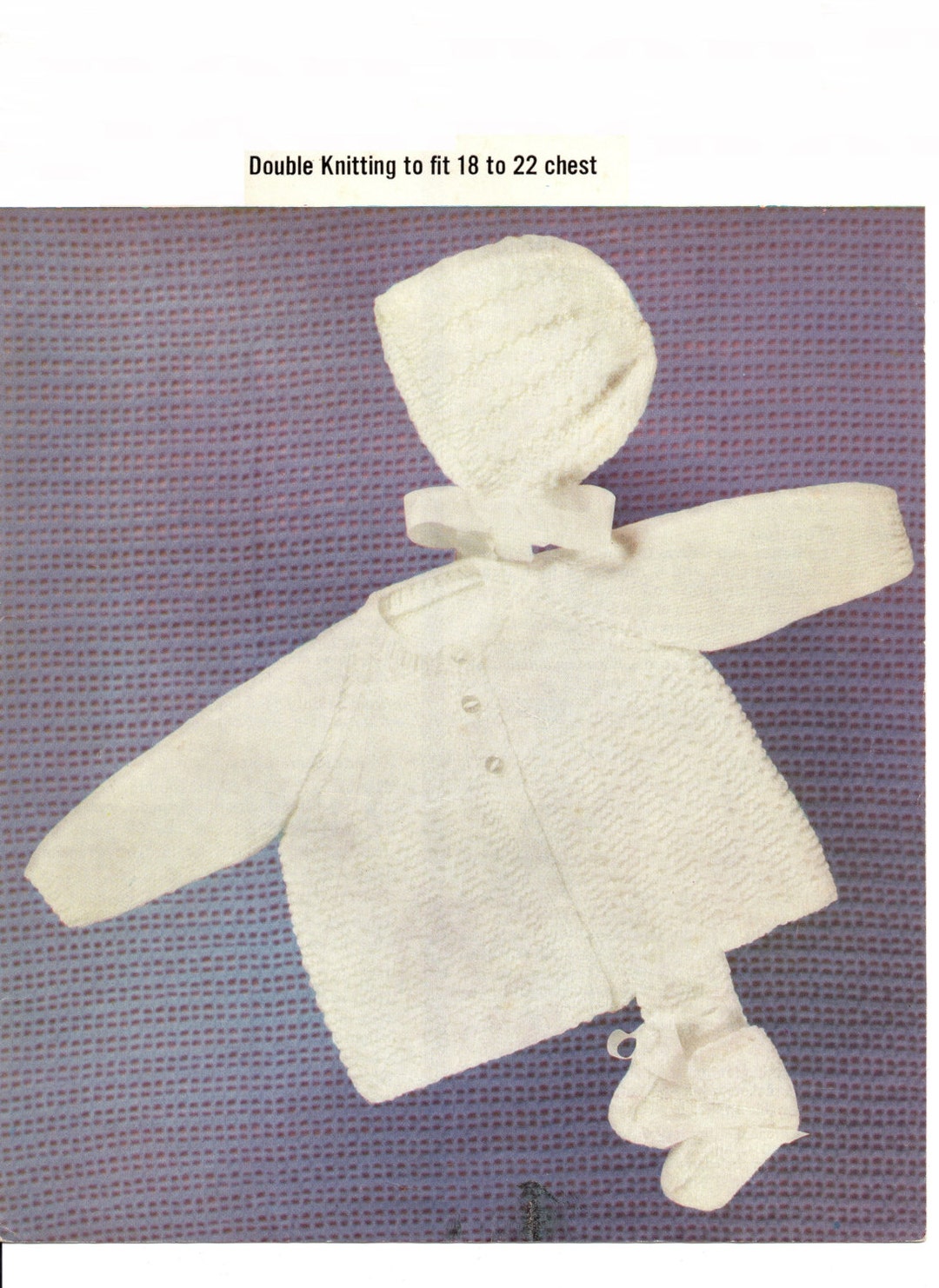 Vintage Knitting Pattern No 10 Baby Pram Set 18 - 22 Inch Chest Sizes ...