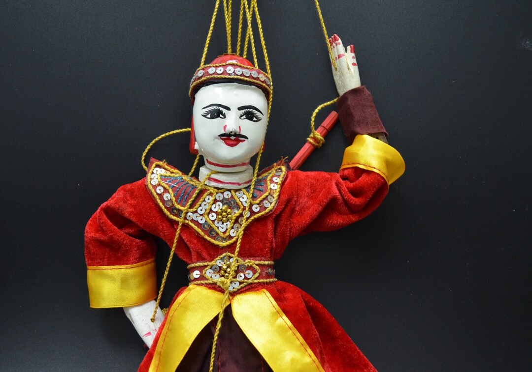 Asian Antique Burmese Handmade Wood Burmese Puppet Marionette Hand ...