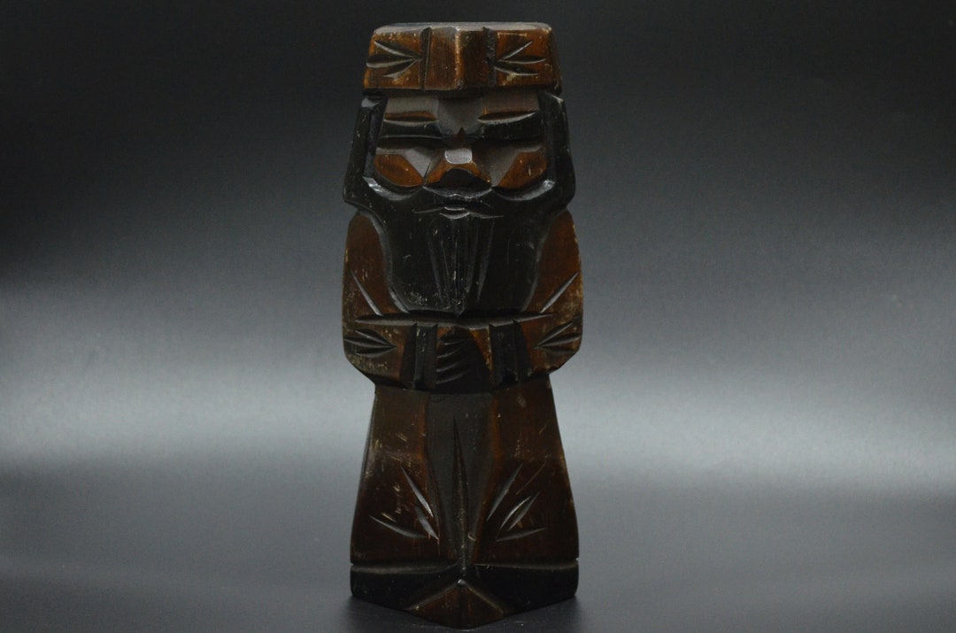 Asian Art Vintage and Antique Japanese Wooden Hokkaido Statue Ainu ...