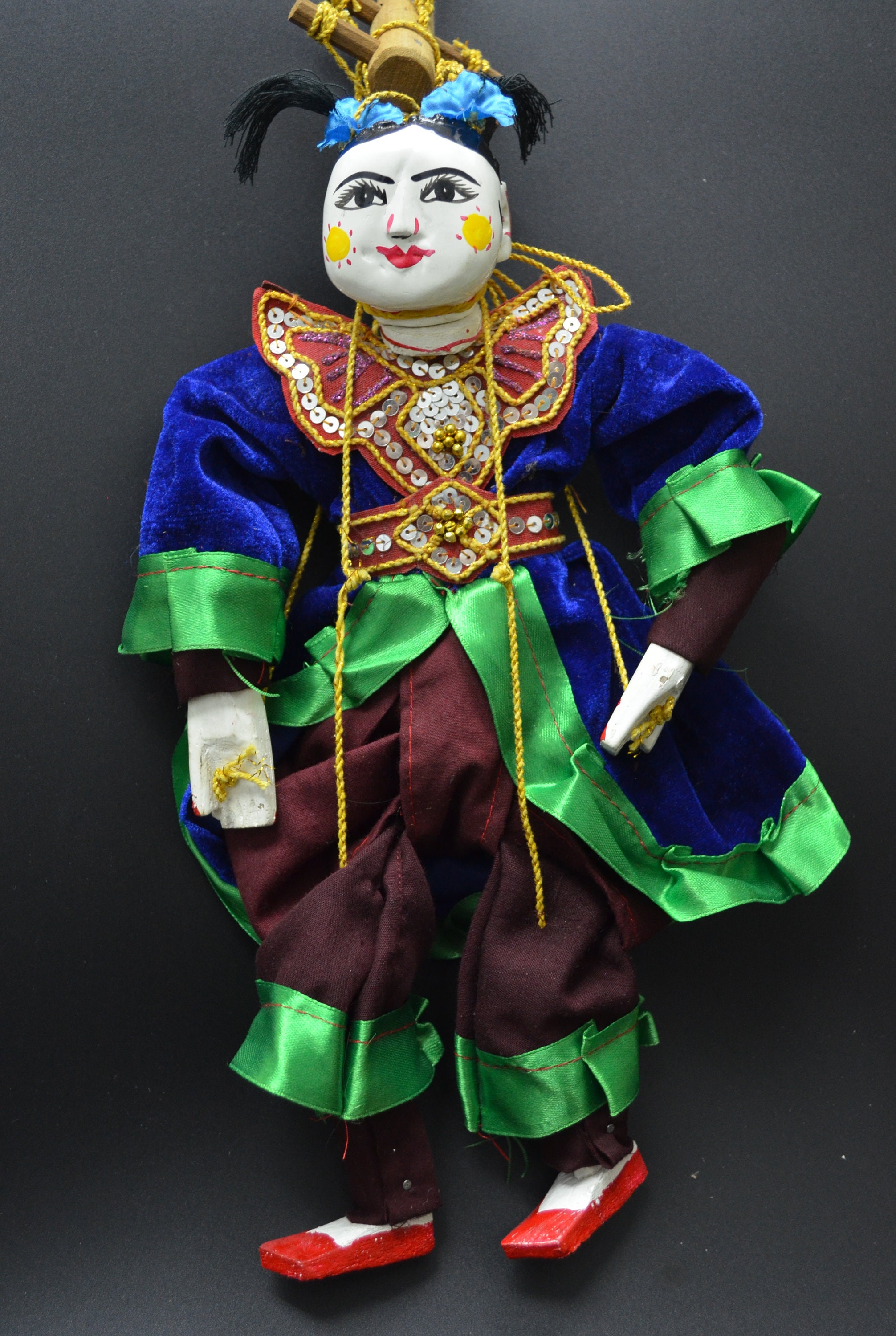 Asian Antique Burmese Handmade Wood Burmese Puppet Marionette Hand ...