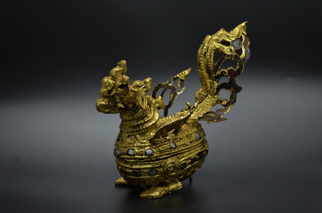 Old Burmese Asian Antique Vintage Burmese Hintha Bird Shaped Betel Gold ...