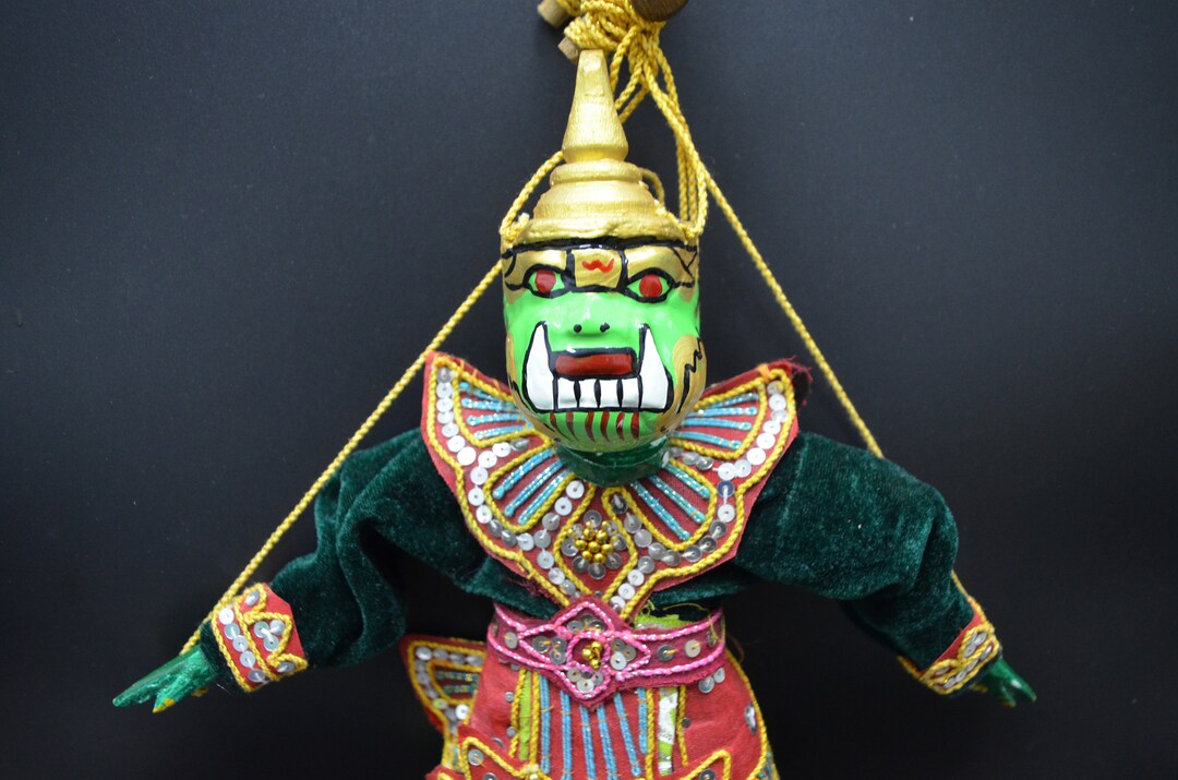 Asian Antique Burmese Handmade Wood Burmese Puppet Marionette Hand ...