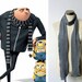 Upcycled Clothing, Gru Scarf Dispicable Me Costume, Grey and Black ...