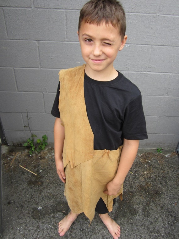 Upcycled Clothing Custom Mowgli Costume Orange Suede Leather | Etsy