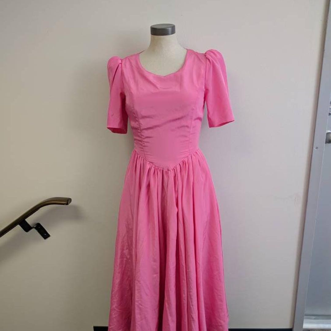 Vintage Clothing, 1980s Gown Pink Prom Dress Dress 100% Polyester Dress ...