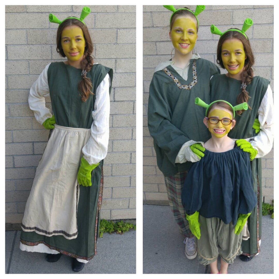 Upcycled Shrek the Musical Ogre Mother Costume, Dark Green Long Linen ...