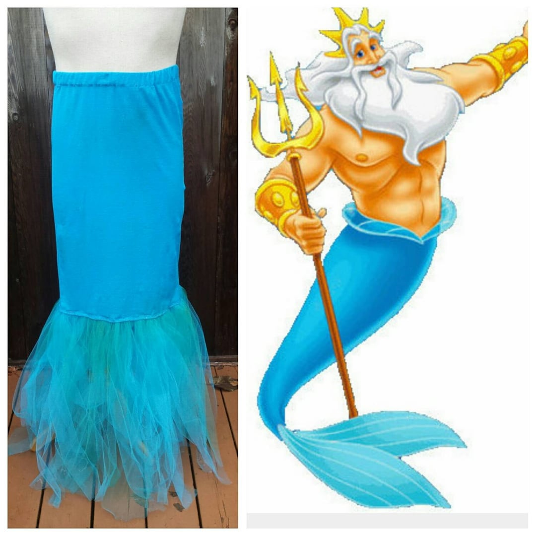 Upcycled Steampunk Clothing, Custom King Triton Merman Skirt - Jersey ...