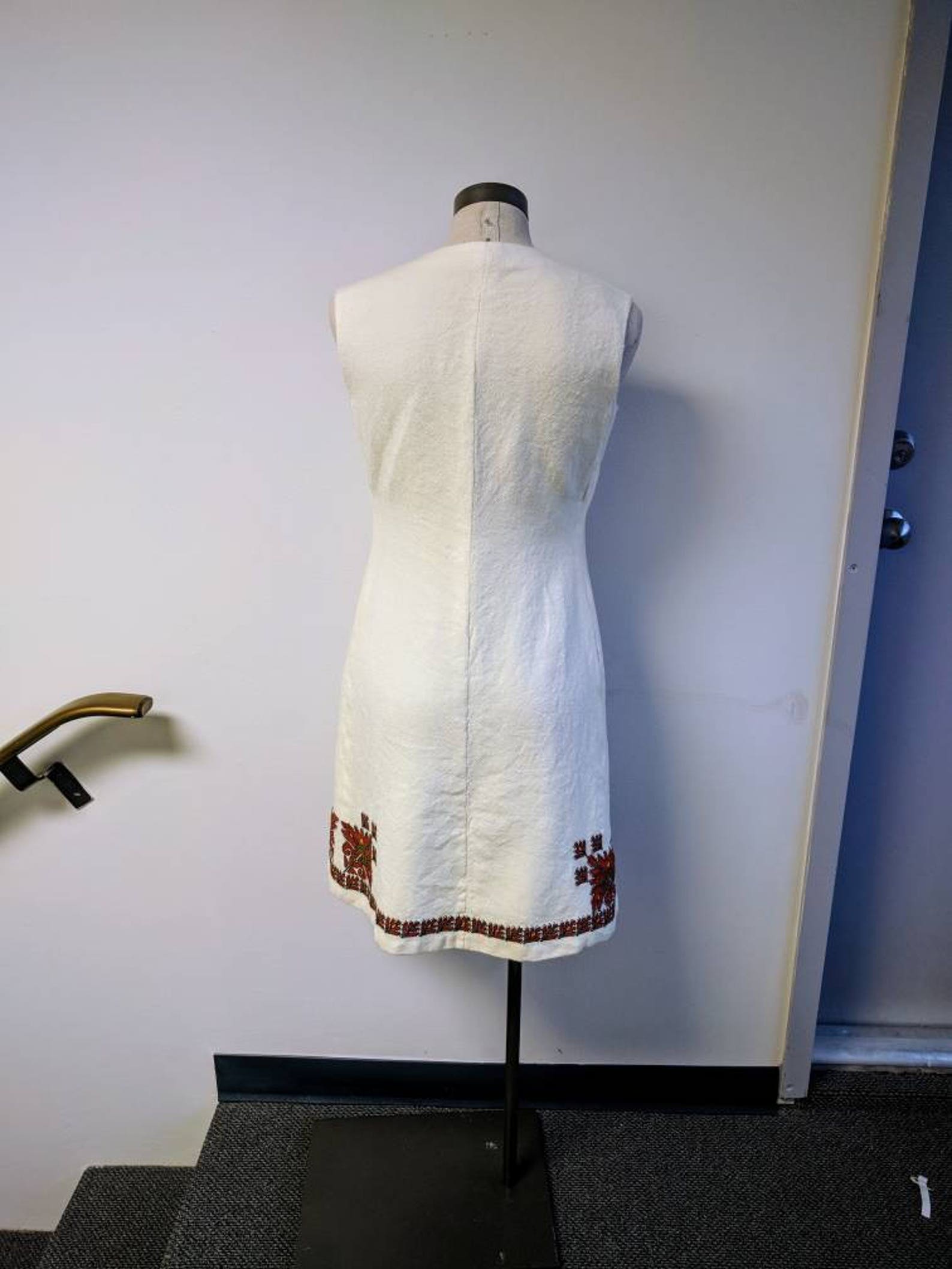 Vintage Clothing 1960s Vintage Shift Dress Brown Embroidered - Etsy