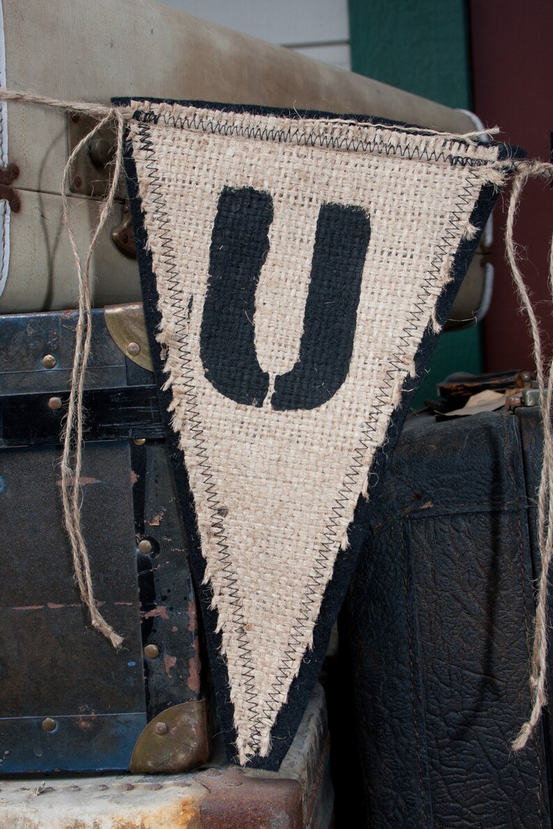 Upcycled Burlap Banner UPCYCLING with Black Felt Backing - Etsy