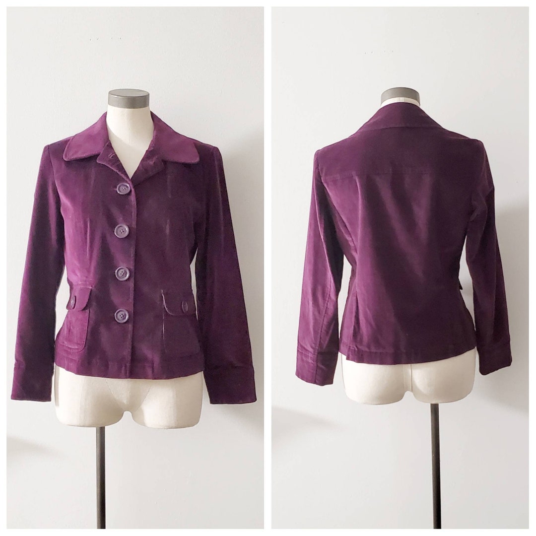 Vintage Clothing, Ladies Velvet Jacket, Vintage Purple Velvet Jacket ...