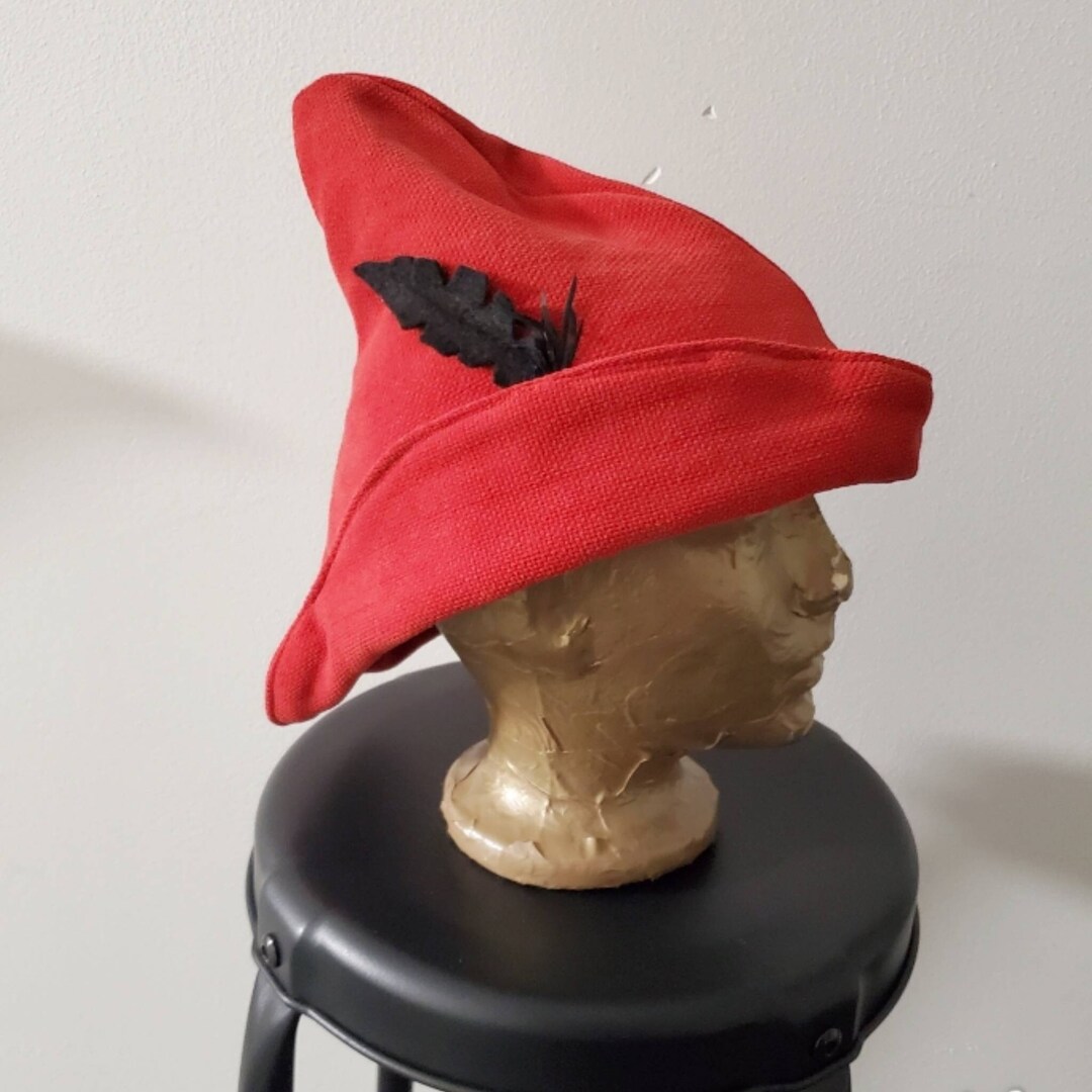 Upcycled Clothing, Handmade Red Hat, Fairytale Hat, Red Woodcutters Hat ...