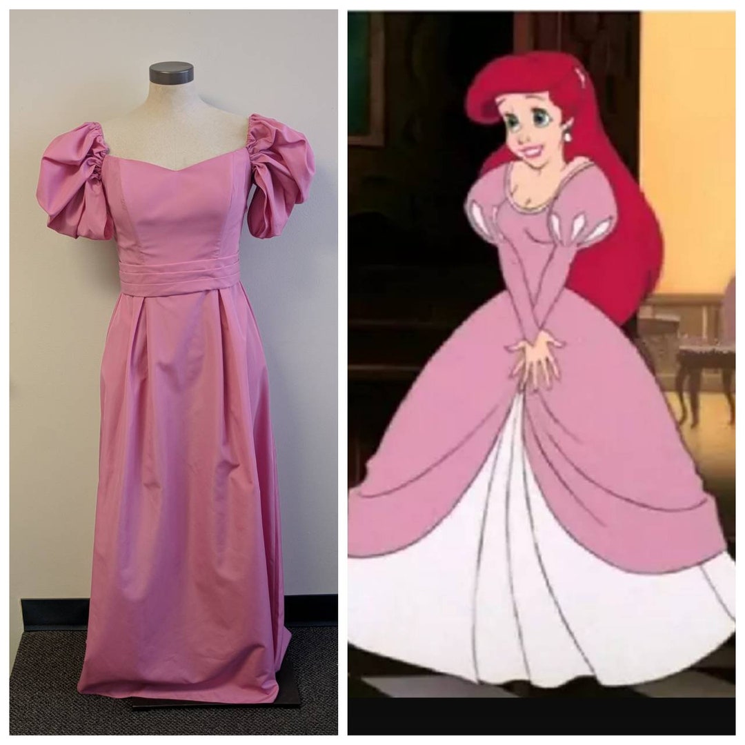 Vintage Clothing Pink Dress Little Mermaid Pink Taffeta Ariel Dress ...
