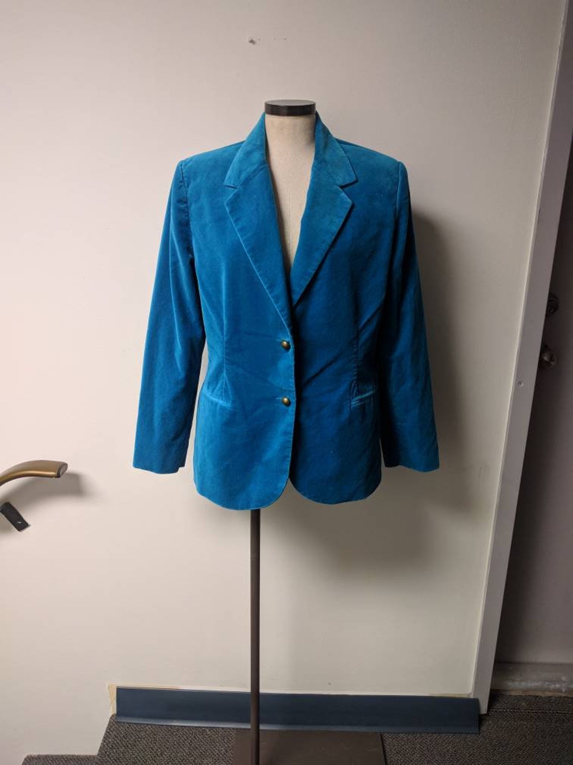 Vintage Clothing Turquoise Blue Velvet Jacket Vintage Ladies | Etsy