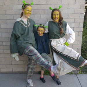 Upcycled Shrek the Musical Ogre Mother Costume, Dark Green Long Linen ...