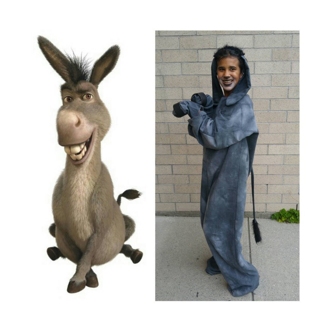 Upcycled Shrek the Musical Donkey Costume, Grey Jumpsuit With Tail ...