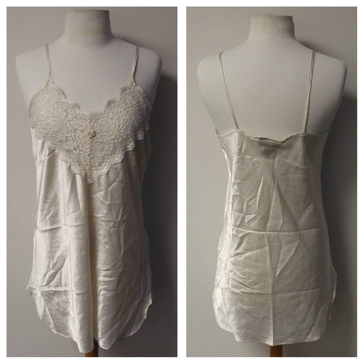 Ropa interior vintage, años 80 Vintage camisón de satén, de color ...