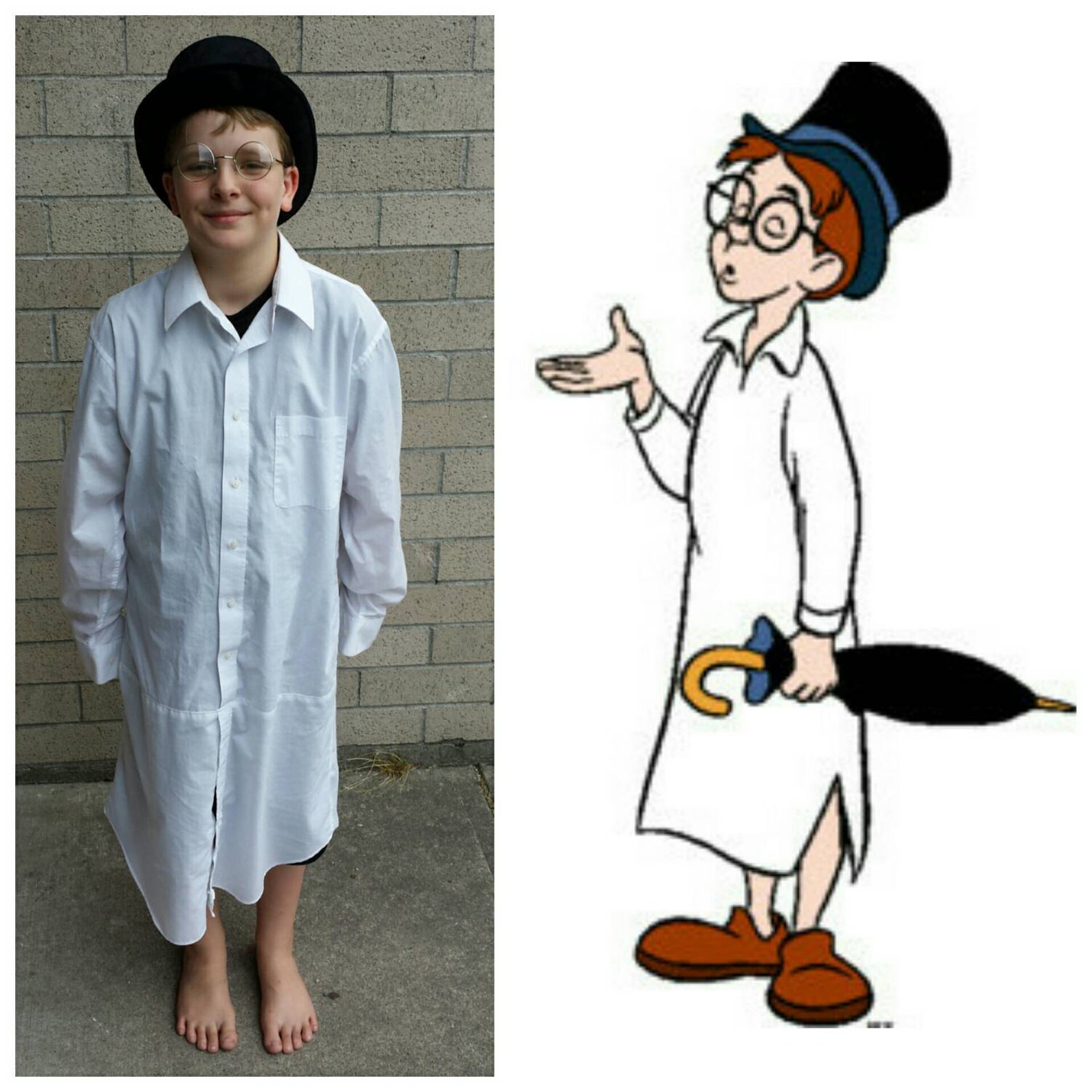 Upcycled Peter Pan Costume John Darling Costume white Night - Etsy