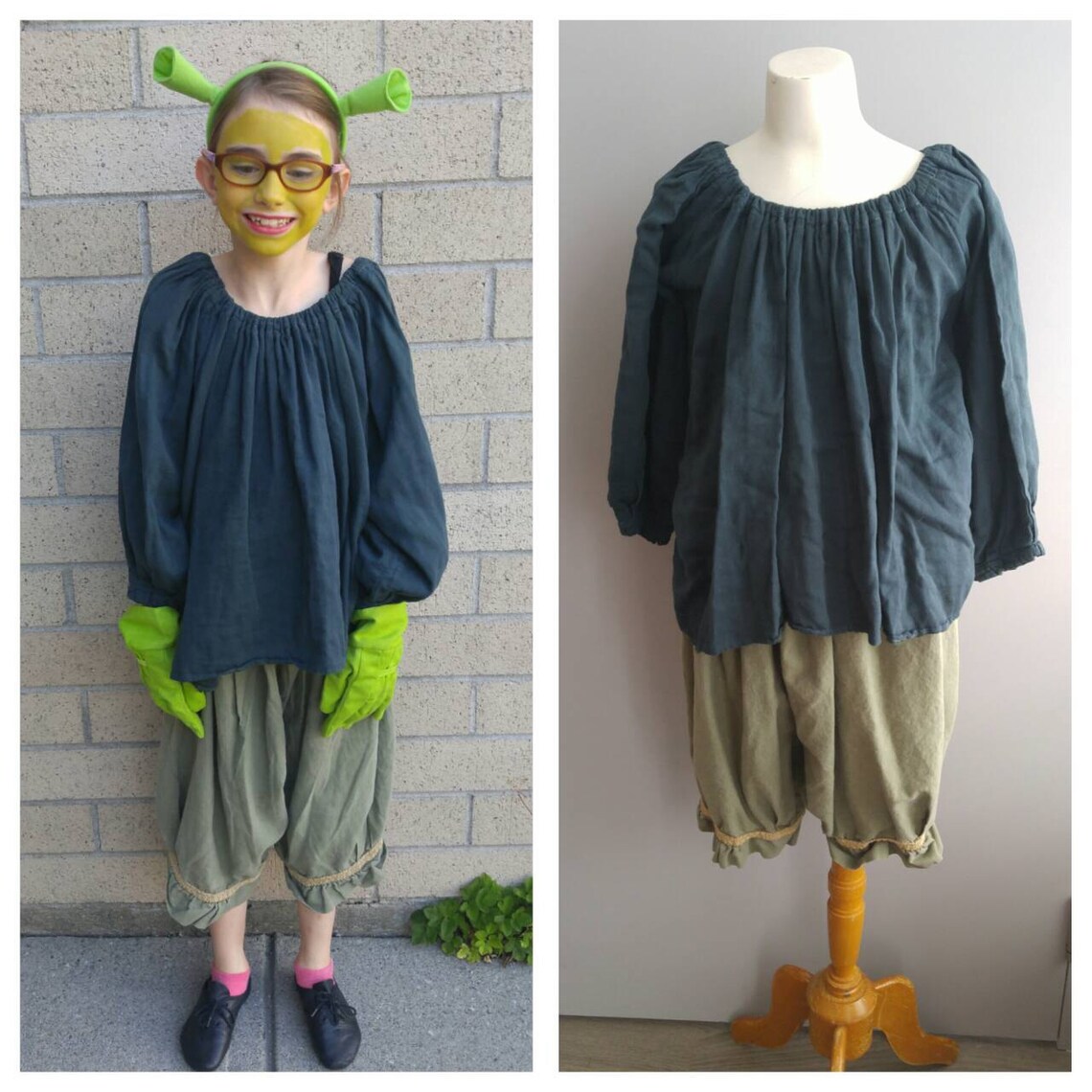 Upcycled Shrek the Musical Ogre Child Costume Dark Green | Etsy