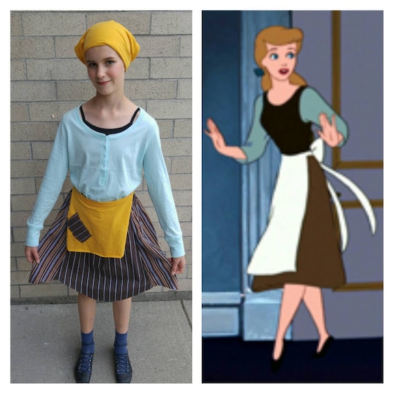 Upcycled Cinderella Rags Dress Costume Light Blue Top Brown | Etsy