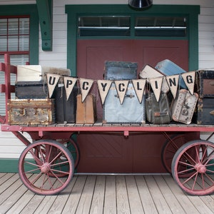 Upcycled Burlap Banner UPCYCLING (with Black Felt Backing) - Eco ...