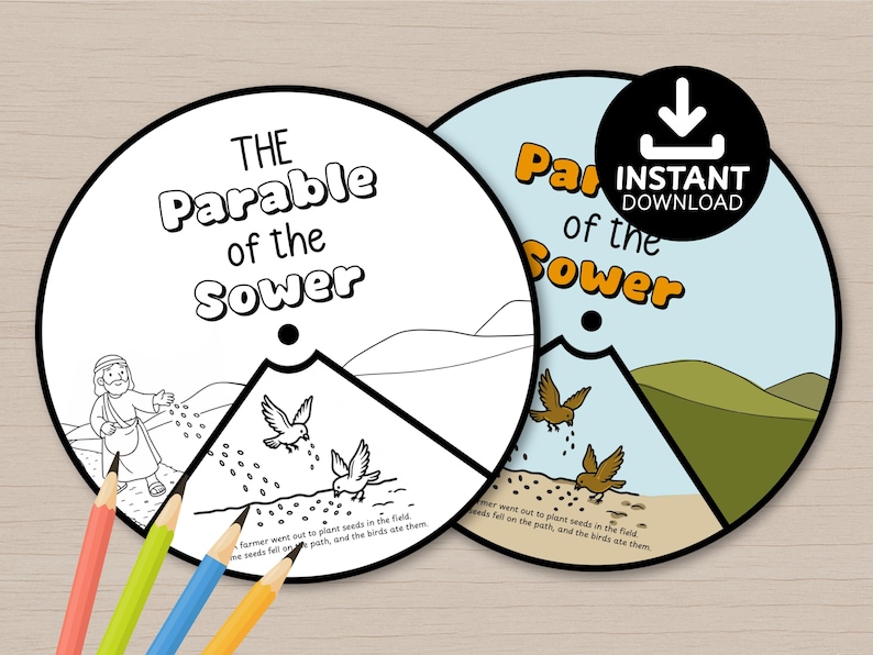 Parable of the Sower Spinner Craft | Kids Bible Activity, Sunday School ...