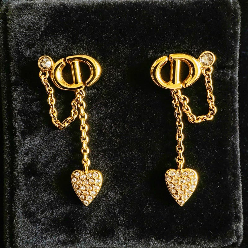 Vintage Dior Drop Earrings - Etsy
