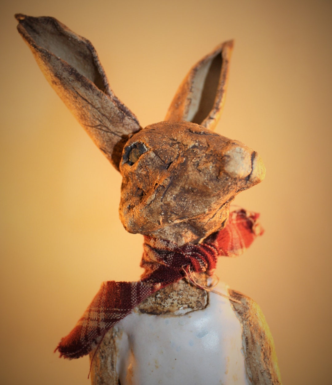 Original Ceramic Paper Clay Hare on Driftwood Plinth. 'nancy' - Etsy