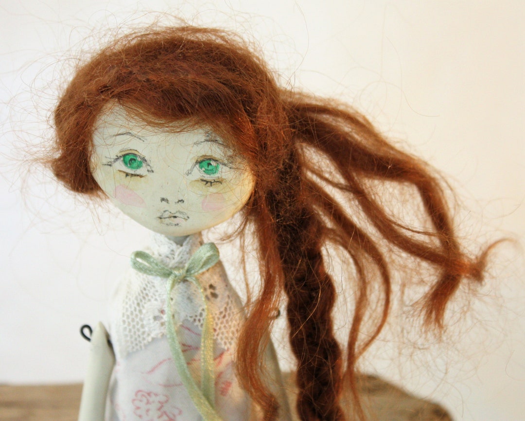 Doll Bespoke, Handmade, Clay Art Doll With Vintage Fabrics. 'tahlia' - Etsy