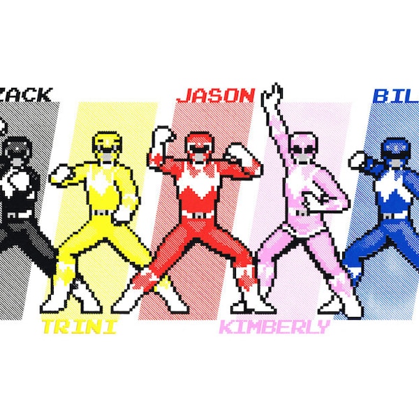Power Rangers Pixel Art - Etsy