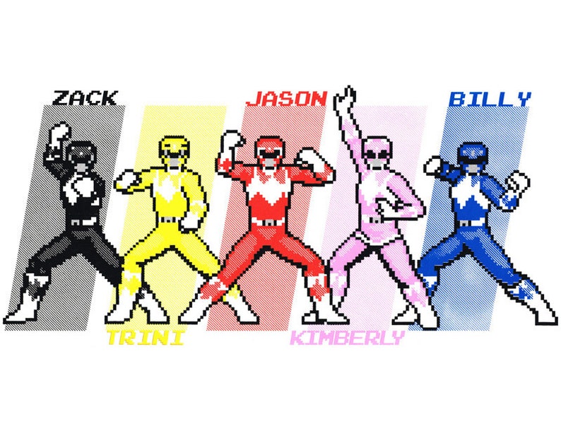 Power Rangers 8-bit Pixel Pop Art Print - Etsy