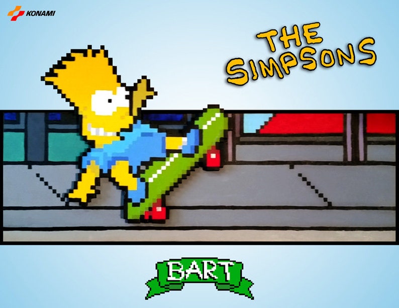 Simpsons Bart Pixel Pop Art Print - Etsy