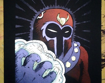 X-men Magneto Pop Art Lichtenstein Hand-pulled Silkscreen | Etsy