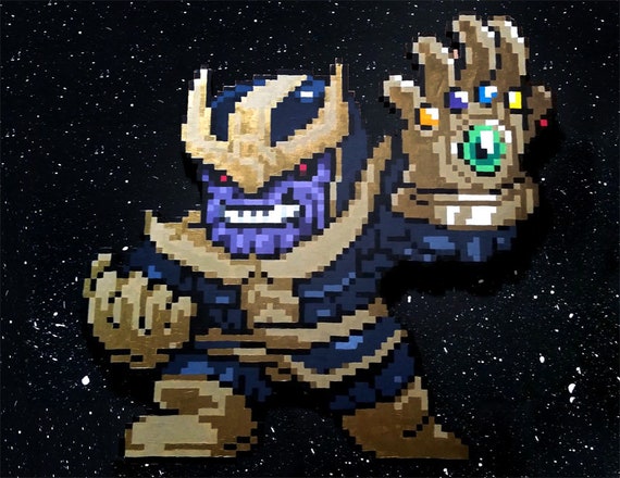 Thanos Avengers Pixel Pop Art Print | Etsy