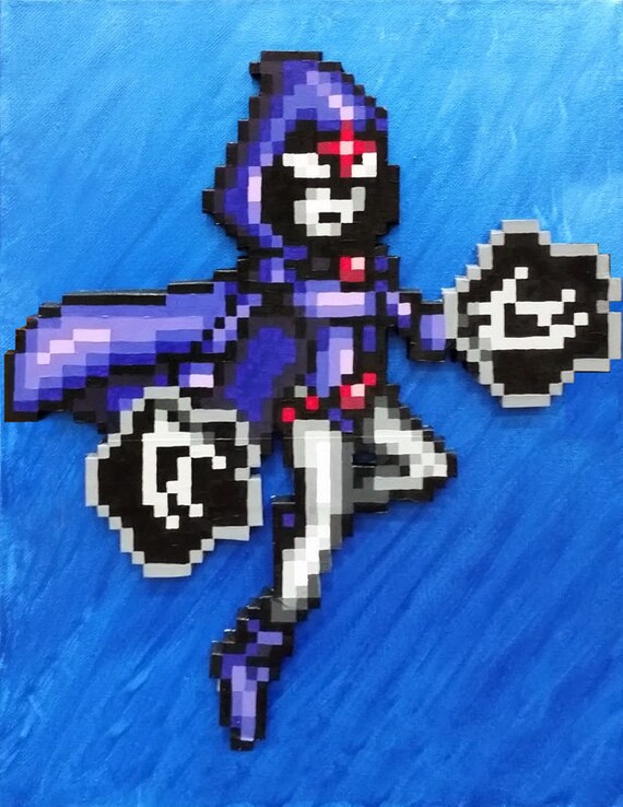 Teen Titans Raven Pixel Pop Art Print | Etsy