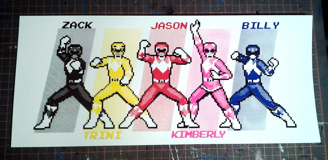 Power Rangers 8-bit Pixel Hand-pulled Silkscreen Print - Etsy