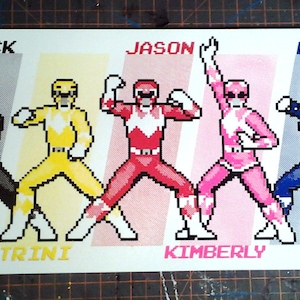 Power Rangers 8-bit Pixel Hand-pulled Silkscreen Print - Etsy