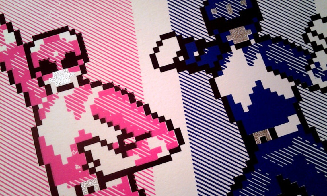 Power Rangers 8-bit Pixel Hand-pulled Silkscreen Print - Etsy