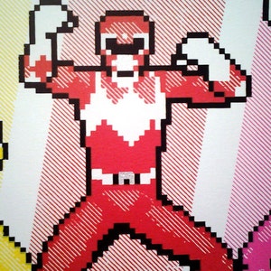 Power Rangers 8-bit Pixel Hand-pulled Silkscreen Print - Etsy