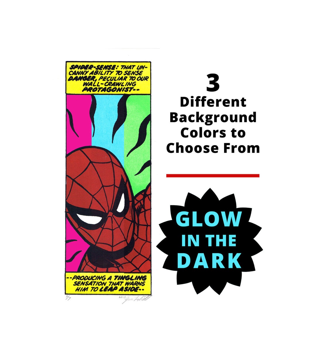 Spider-man Neon Glow-in-the-dark Handpulled Silkscreen Print - Etsy
