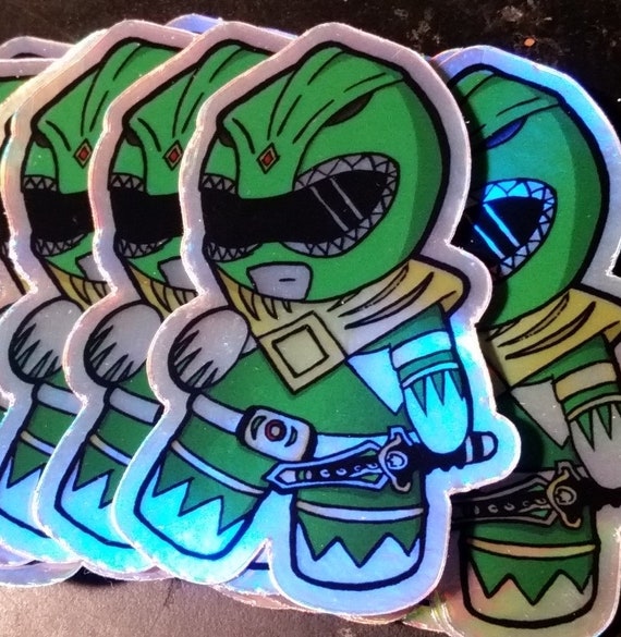 MMPR Green Ranger Holographic STICKER Power Rangers | Etsy