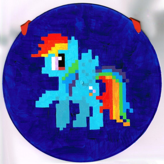 Rainbow Dash My Little Pony Pixel 8-Bit Painting | Etsy