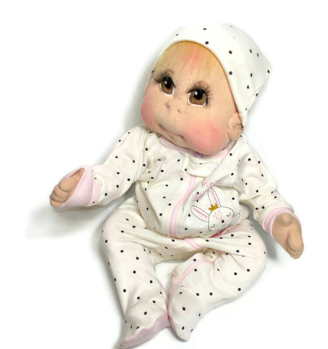 Soft Sculpture Doll USA made Soft Cloth Baby Doll 22 with | Etsy