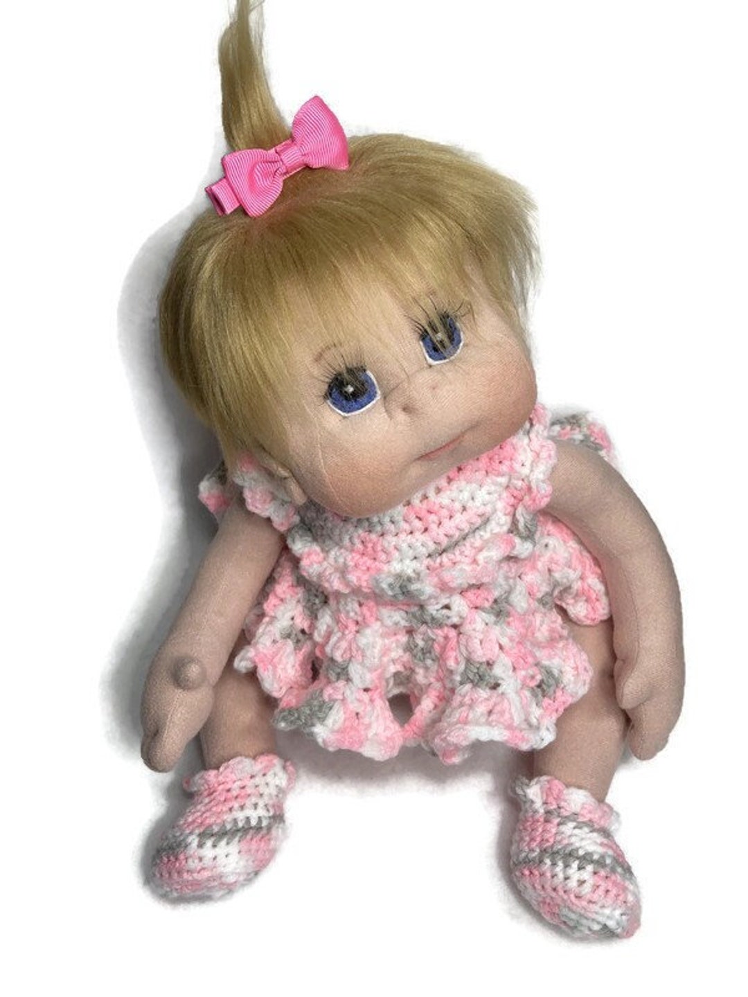 Soft Sculpture Doll, USA Made, Soft Cloth Baby Doll, Soft Sculpture ...