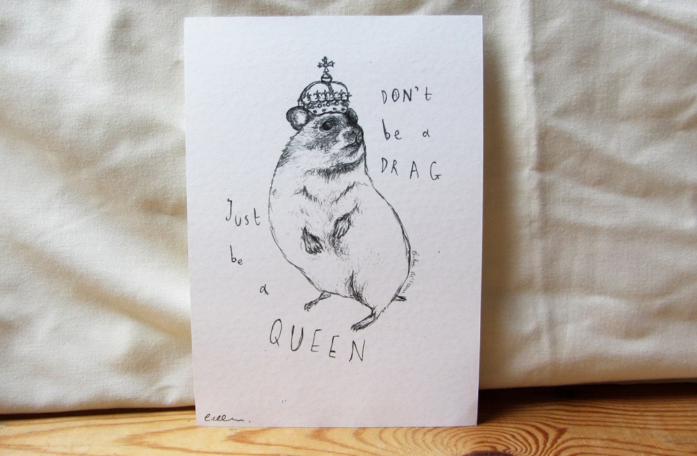 Queen Hamster A5 Print Born This Way Lady Gaga Inspired | Etsy