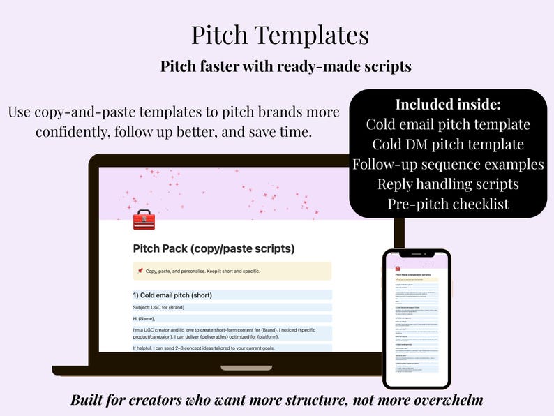 UGC Playbook Starter Kit Notion Template | UGC Creator Planner ...