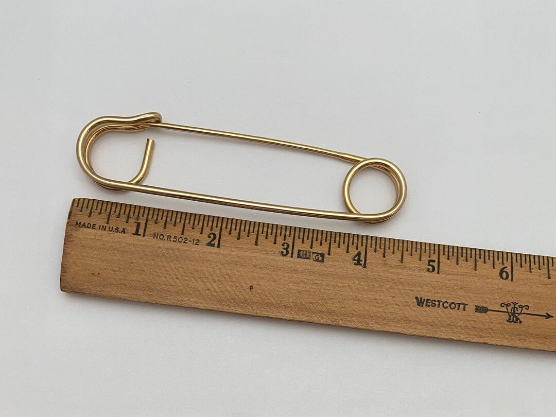 XL Safety Pin 4.5 Long Gold Tone Vintage Large Safety Pin - Etsy